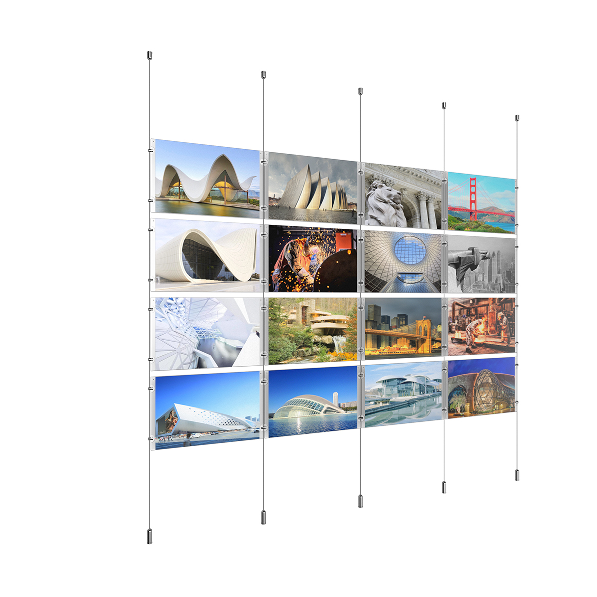 (16) 17" Width x 11" Height Clear Acrylic Frame & (3) Wall-to-Wall ...