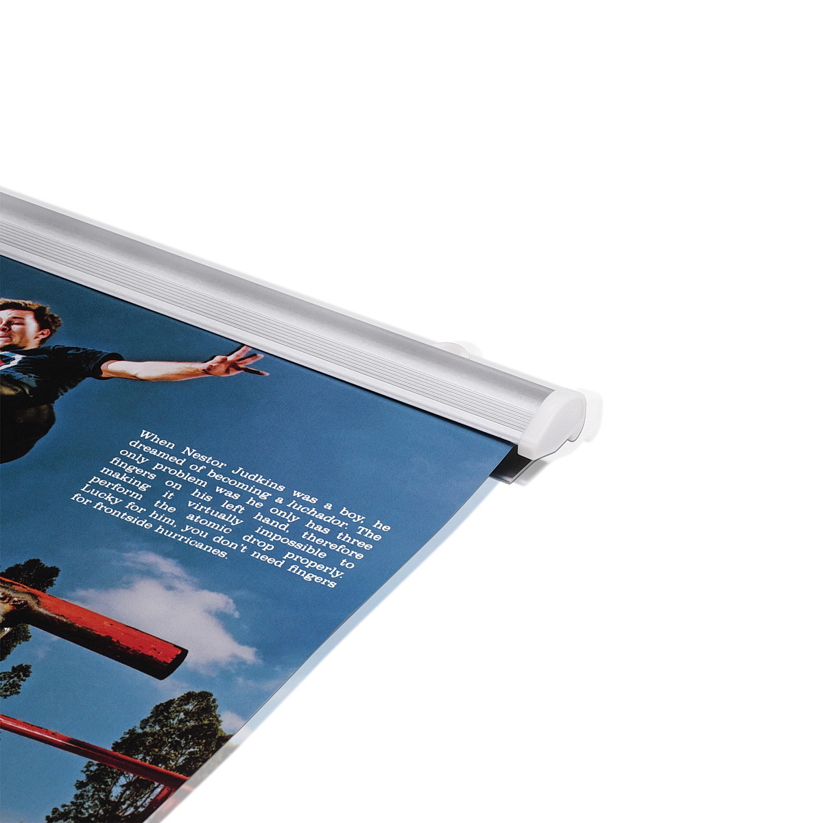 Aluminum Silver Banner Rails with Rollers, 11'' Length | MBS Hanging