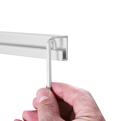 Square Rod 48'' with the end bended ''P'', Aluminum Natural Finish ...